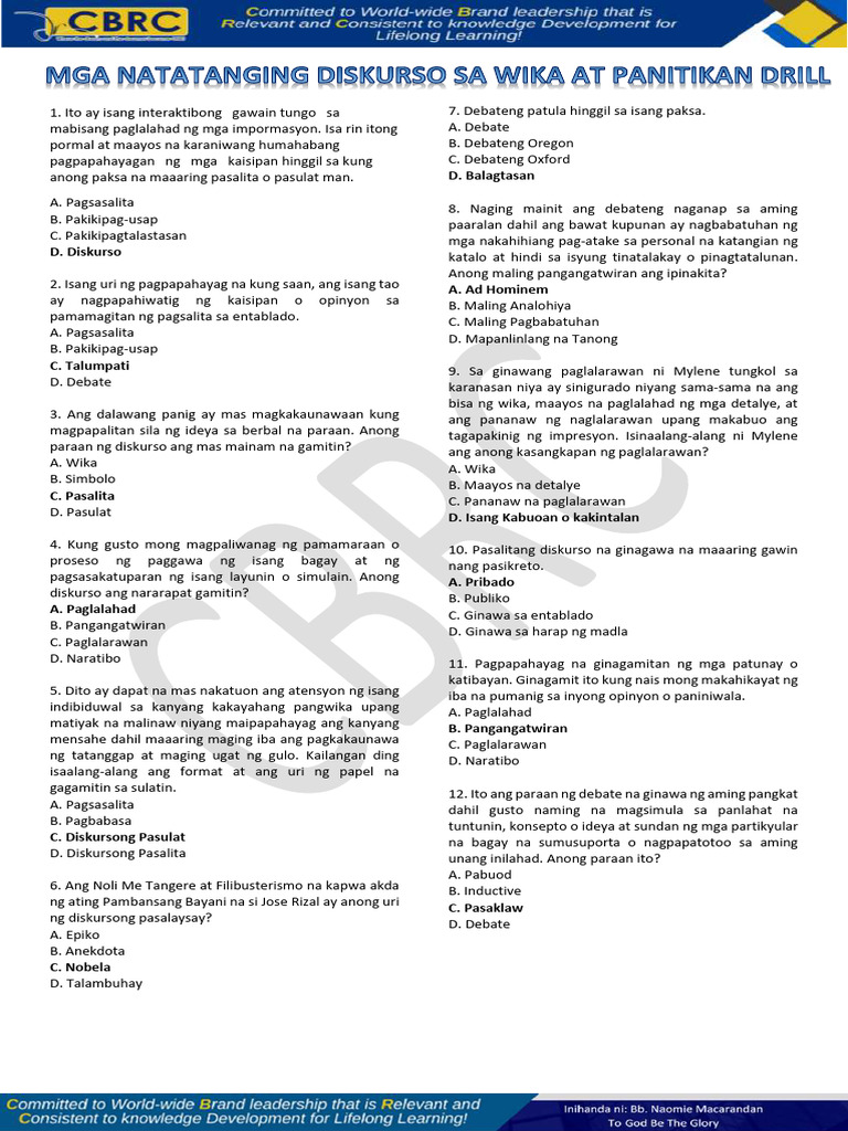 Diskurso Drill | PDF