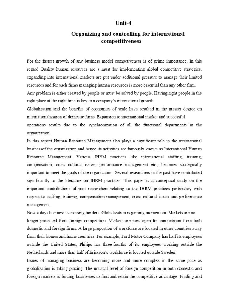 Note Unit 4 Pdf Mergers And Acquisitions Human Resource Management