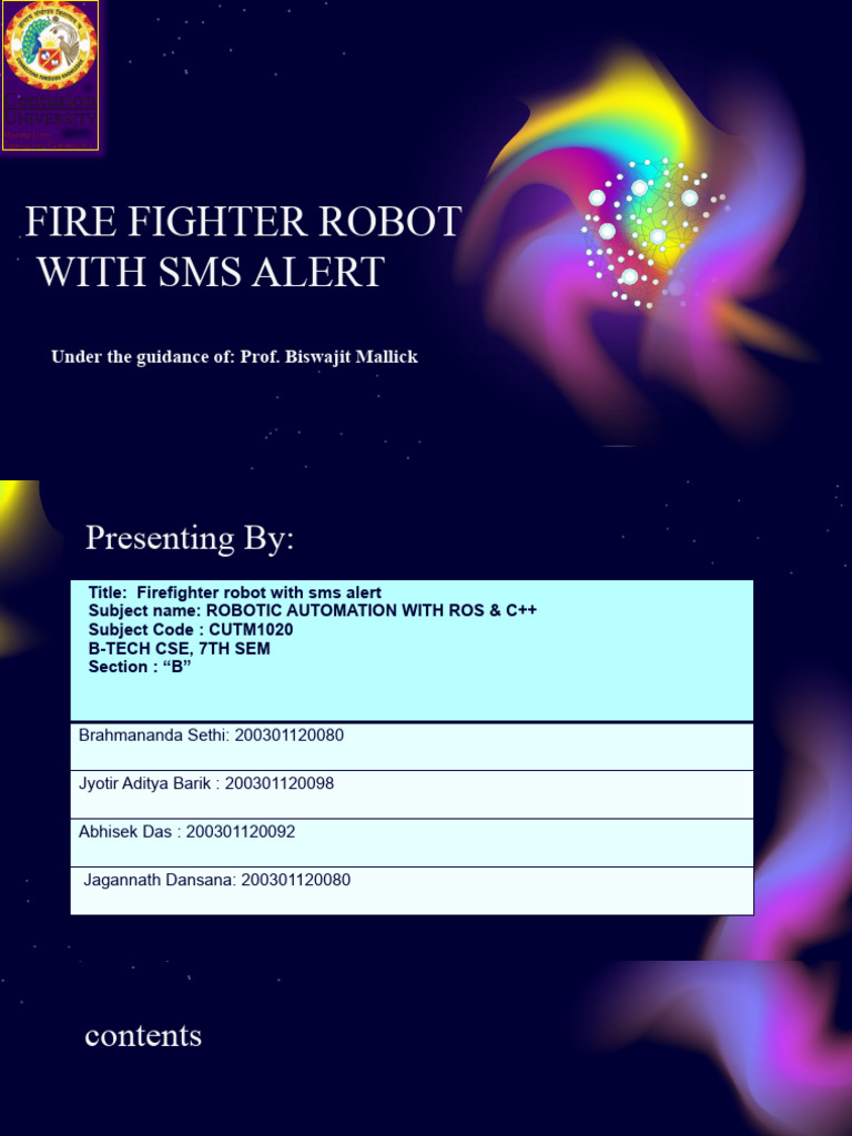 Fire Fighter Robot With SMS Alert - Section - B | PDF | Robotics | Robot