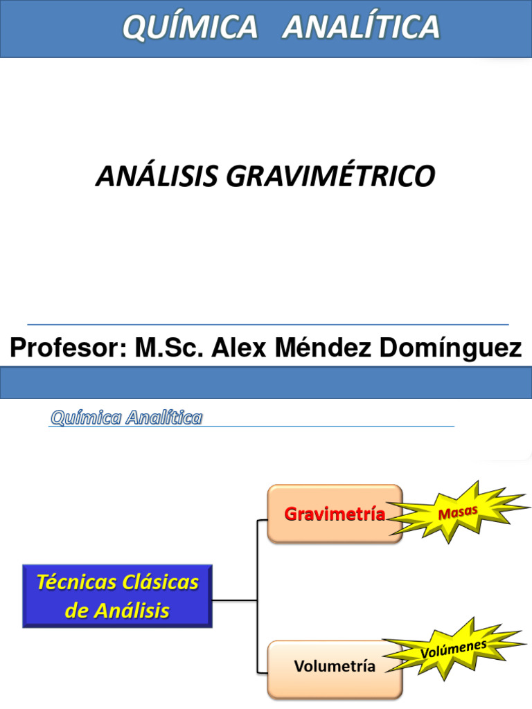 Unidad 4 Gravimetría | PDF | Precipitación (Química) | Solubilidad