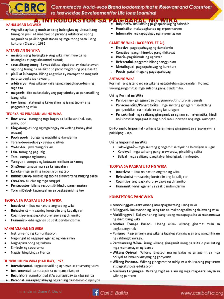 Introduksyon Sa Pag-Aaral NG Wika | PDF