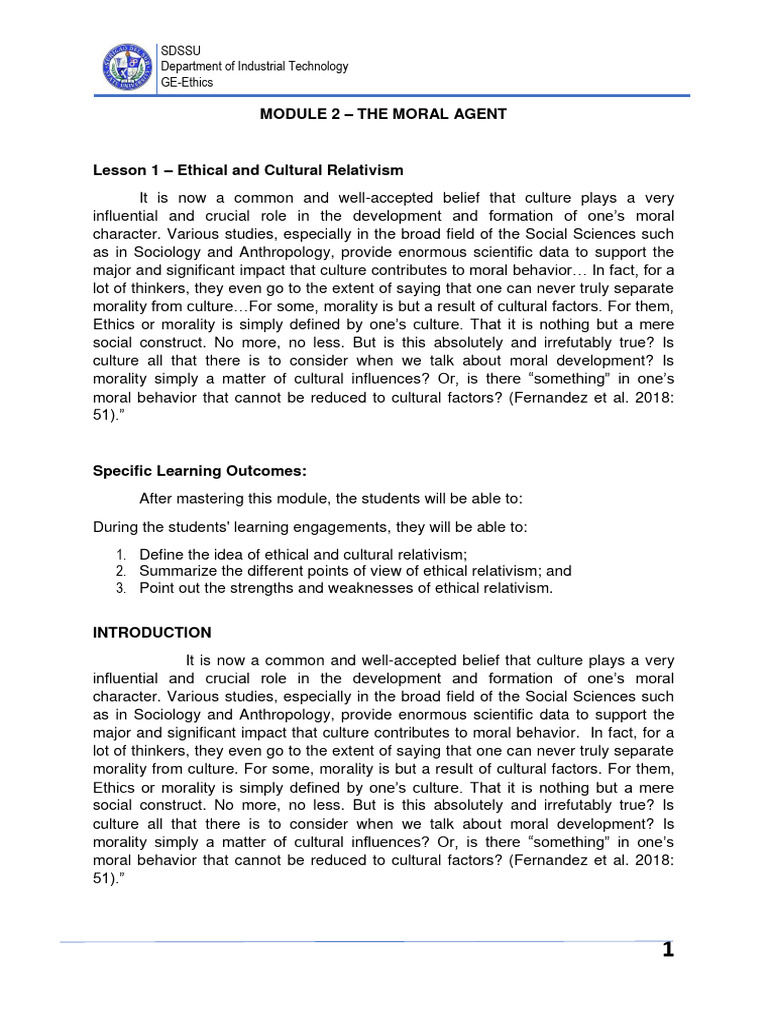 Ethics 2 | PDF | Relativism | Morality