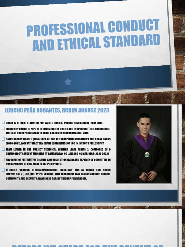 Professional Conduct and Ethical Standard | PDF | Courage | Morality