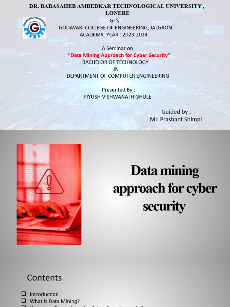 Data Mining For Cyber Security Pdf Security Computer Security
