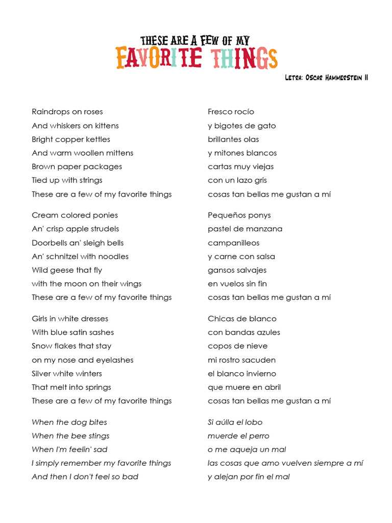 My Favorite Things Letra | PDF