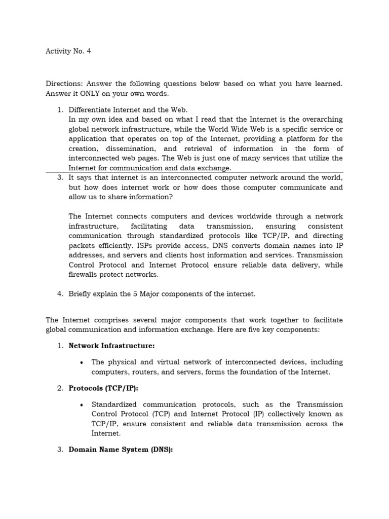 Activity No 4 IT | PDF | Internet | Computer Network