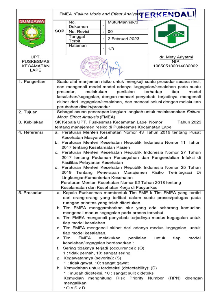 5.2.1.a SOP FMEA | PDF