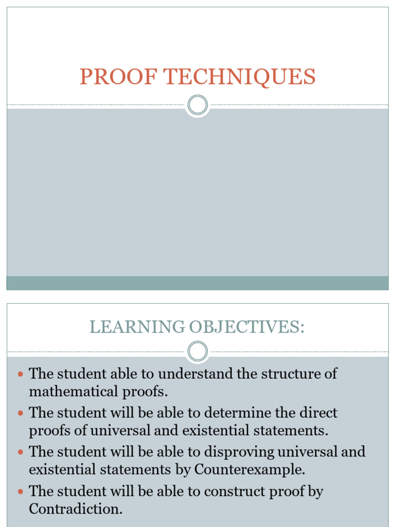 Lecture 3 Proof Technique Pdf Mathematical Proof Numbers