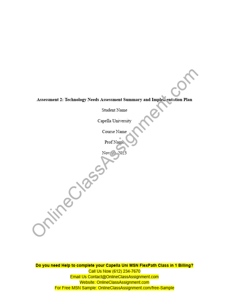 Technology Needs Assessment Plan | PDF | Health Care | Patient