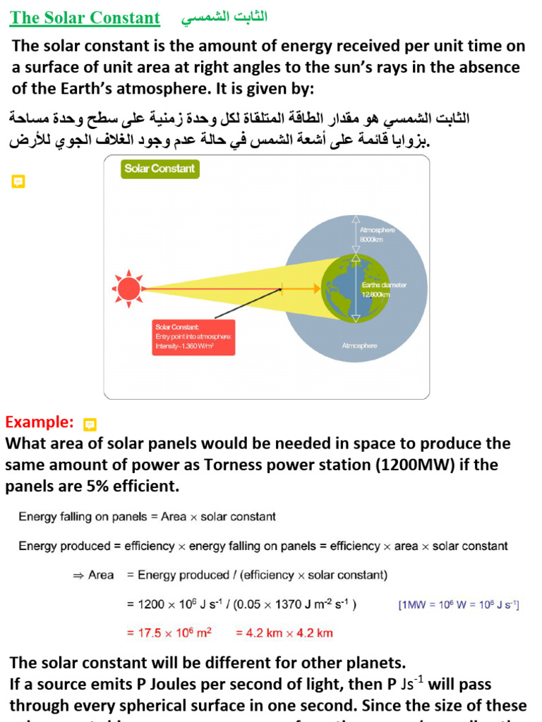 4 - The Solar Constant, Solar Radiation | PDF | Greenhouse Effect | Earth
