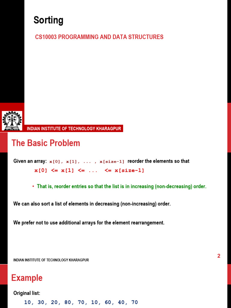 12 Sorting | PDF | Computer Data | Computer Programming