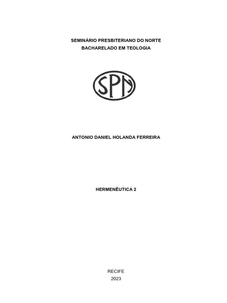 Estudo Hermêutico - Daniel Holanda | PDF | Presente espiritual ...