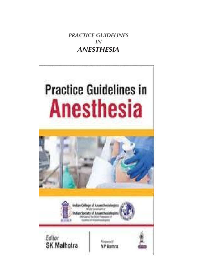 Practice Guidelines in Anesthesia-Saeed A. Razzak | PDF | Anesthesia | Surgery