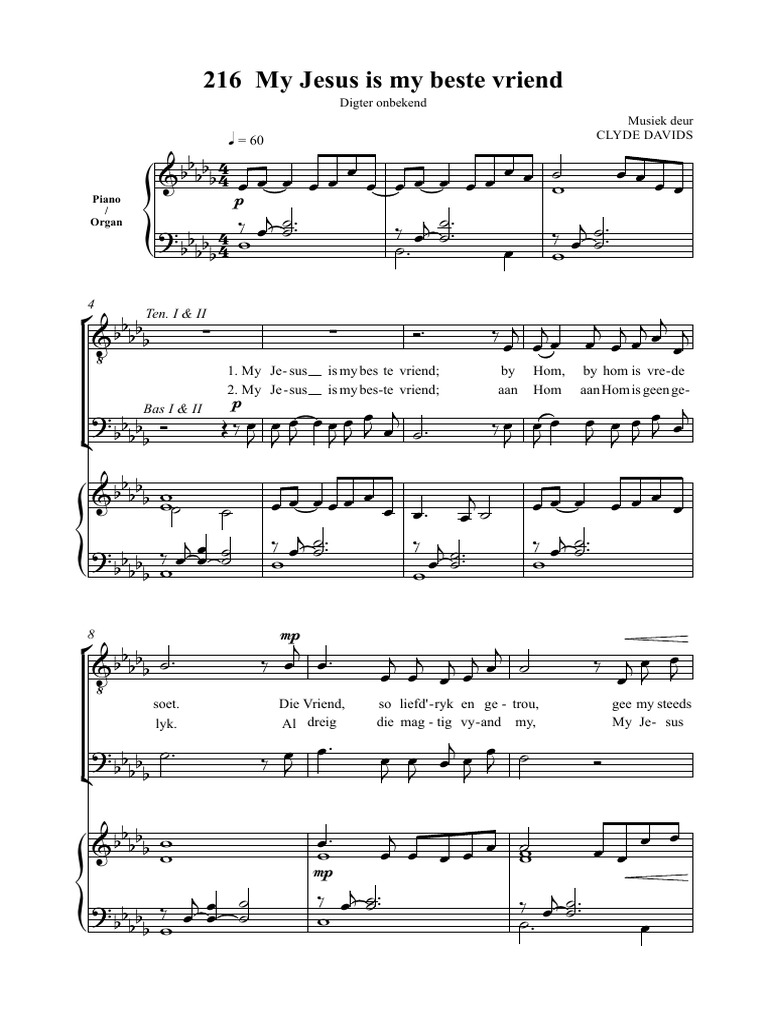 216.my Jesus Is My Beste Vriend - Full Score | PDF