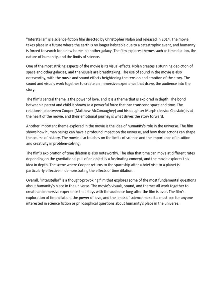 Interstellar - i-WPS Office | PDF | Space | Dimension