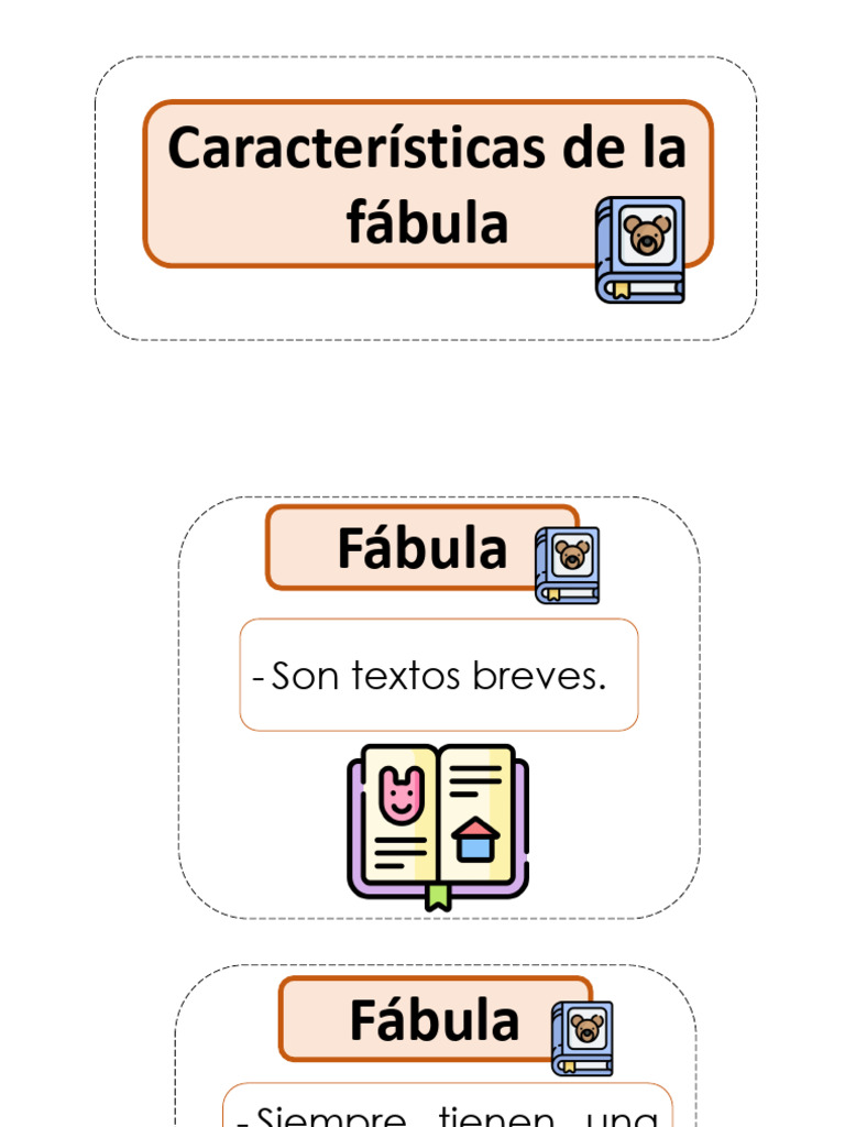 Características de La Fábula | PDF