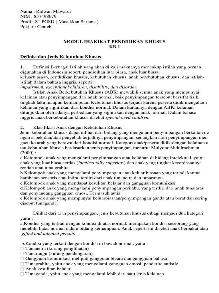 Resume ABK Modul 1 | PDF