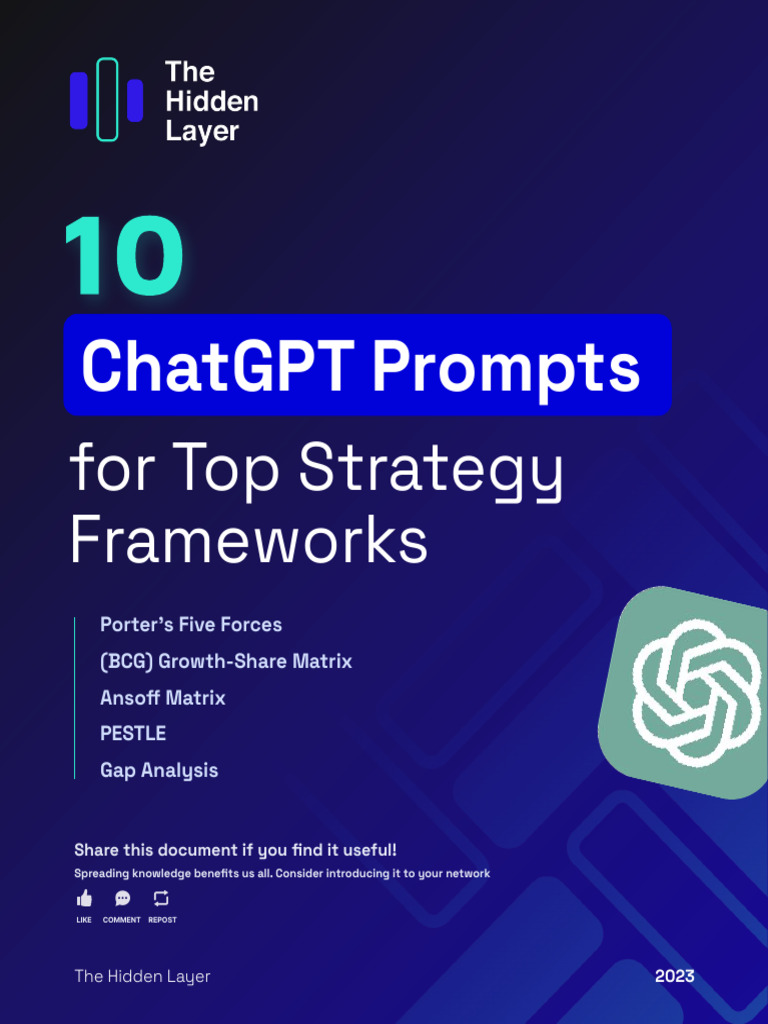 10 ChatGPT Prompts For Top Strategy Frameworks 1697622059 | PDF ...