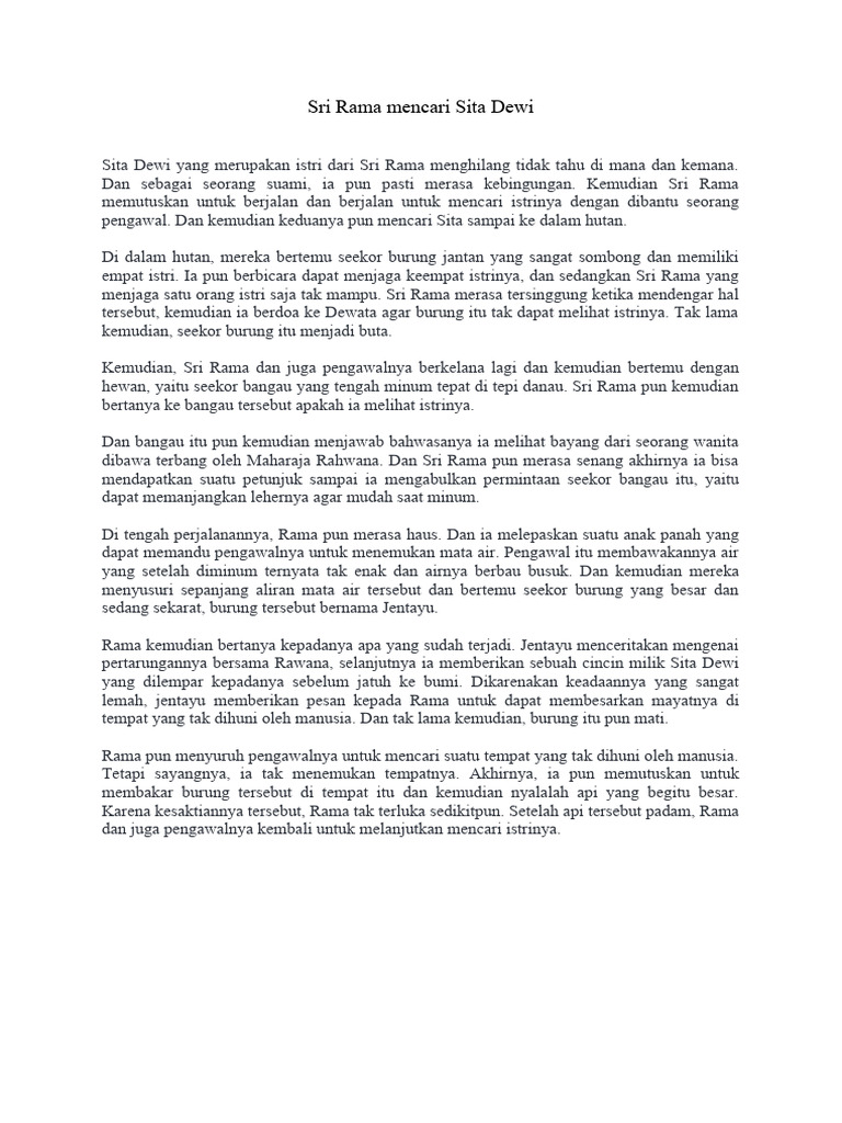Sri Rama Mencari Sita Dewi | PDF