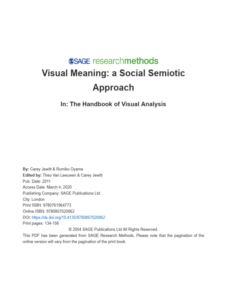 Visual Meaning: A Social Semiotic Approach by Carey Jewitt & Rumiko ...