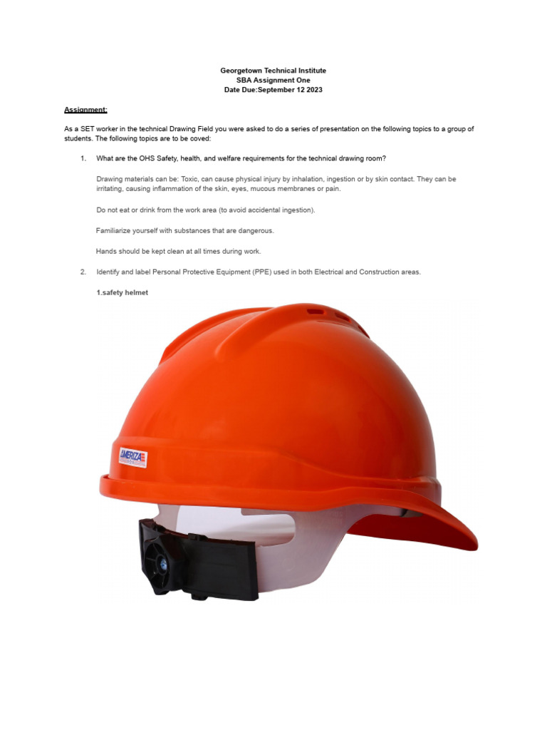 Technical Drawing Sba | PDF | Occupational Safety And Health | Safety