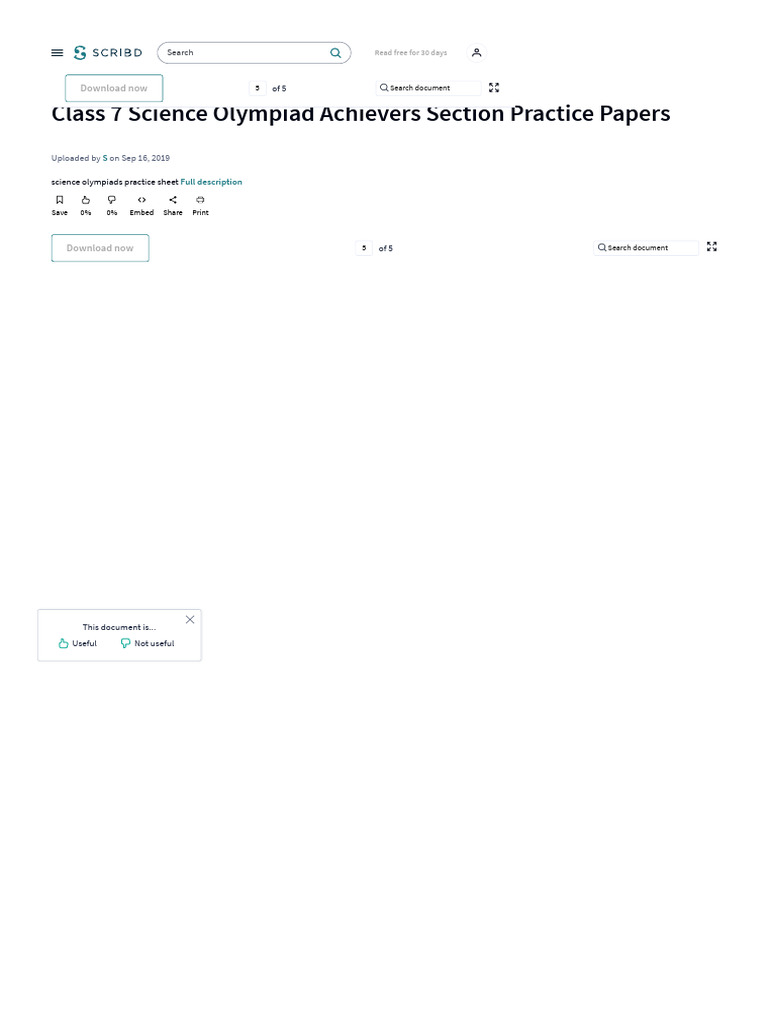 Class 7 Science Olympiad Achievers Section QUESTIONS | PDF | Water | Scribd