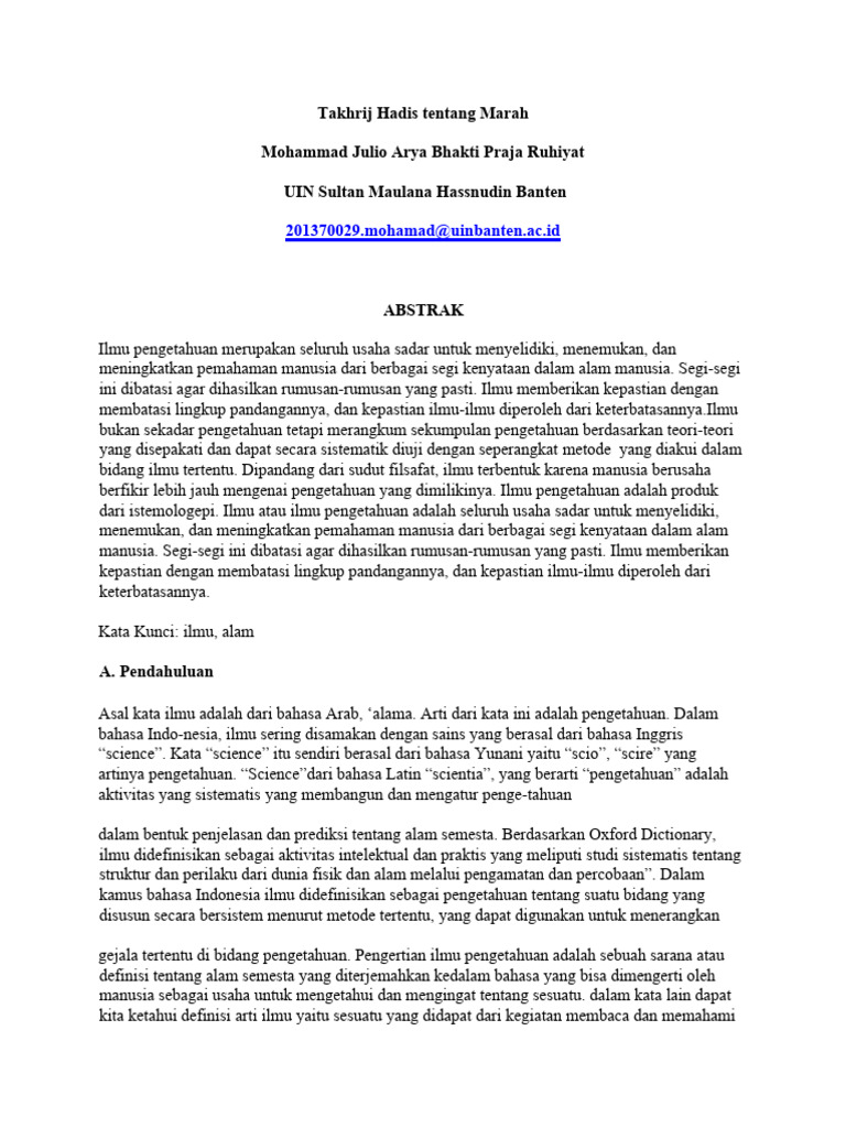 Takhrij Hadits Tentang Marah | PDF Takhrij Hadits Tentang Marah | PDF