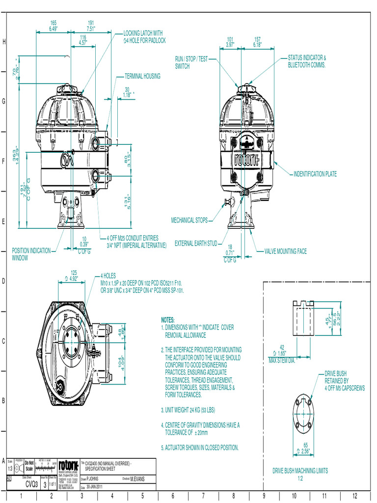 Rotork Specification Sheet | PDF | Screw | Valve