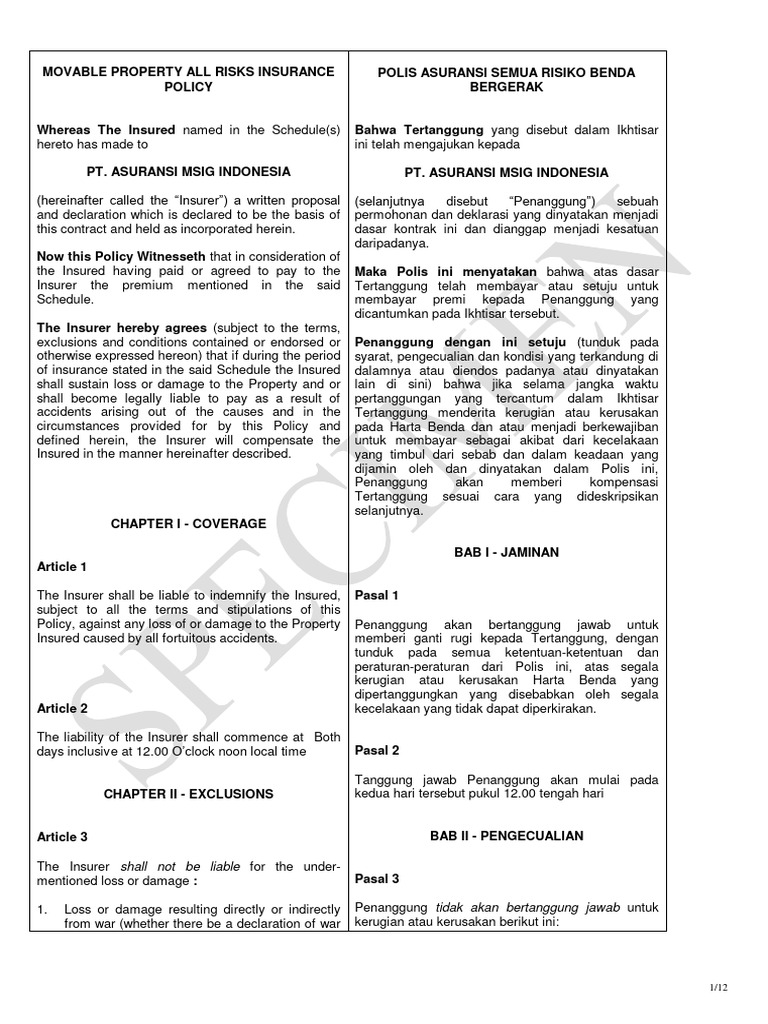 TermAndCondition MSIG ADLD | PDF