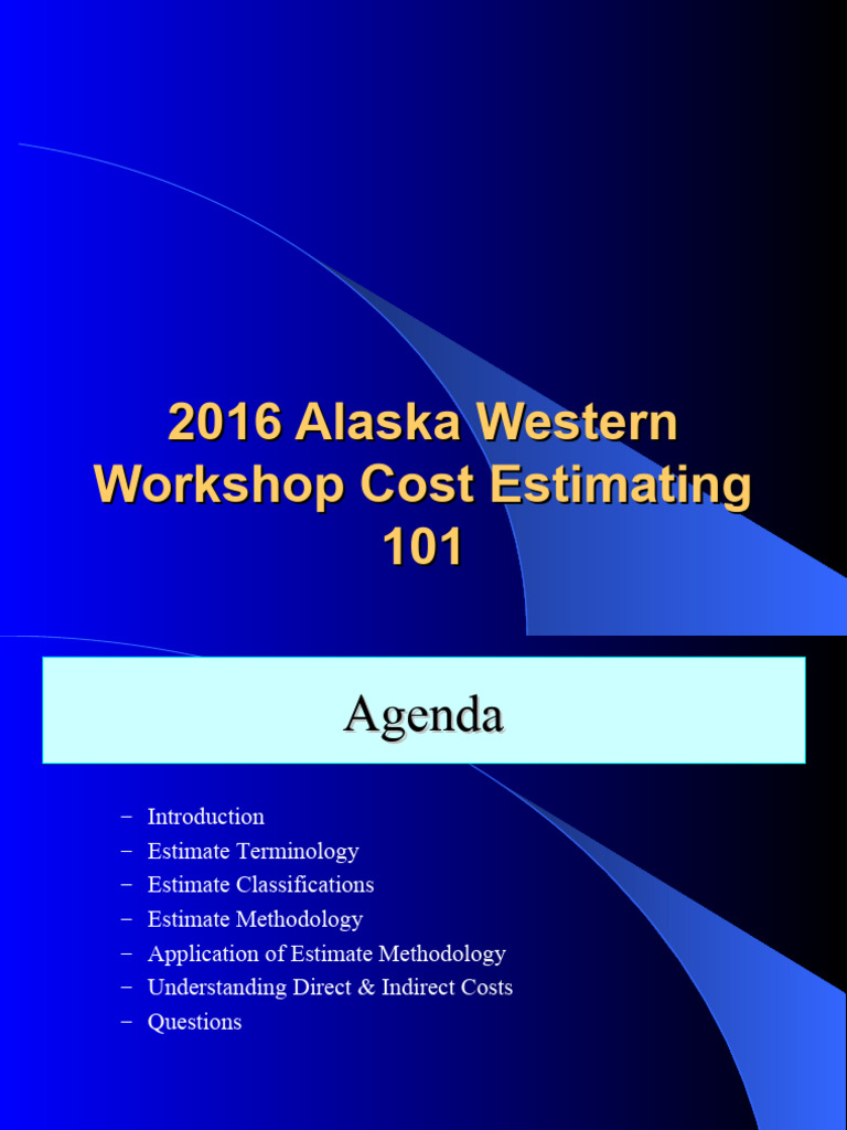 Workshop Cost Estimating | PDF | Benchmarking | Methodology