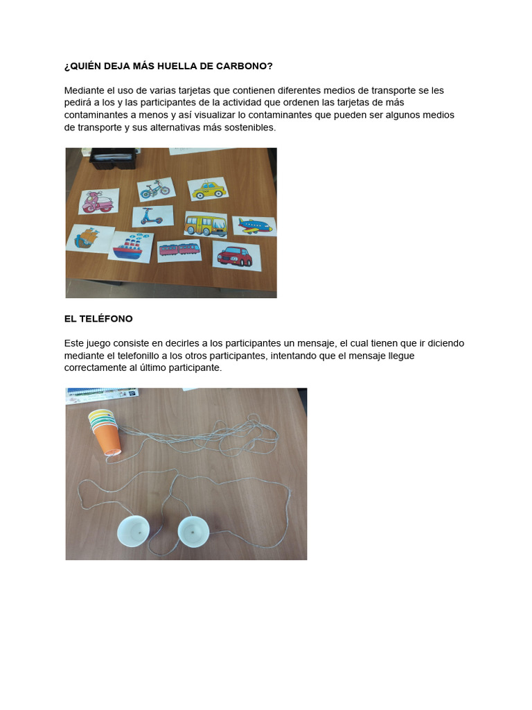 Anexo de Juegos y Actividades A Realizar | PDF
