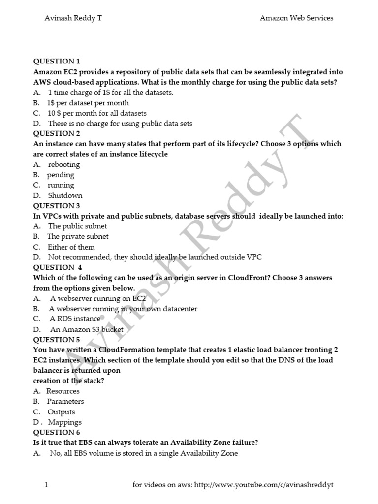 Aws Test Paper 2 | PDF | Amazon Web Services | Network Architecture