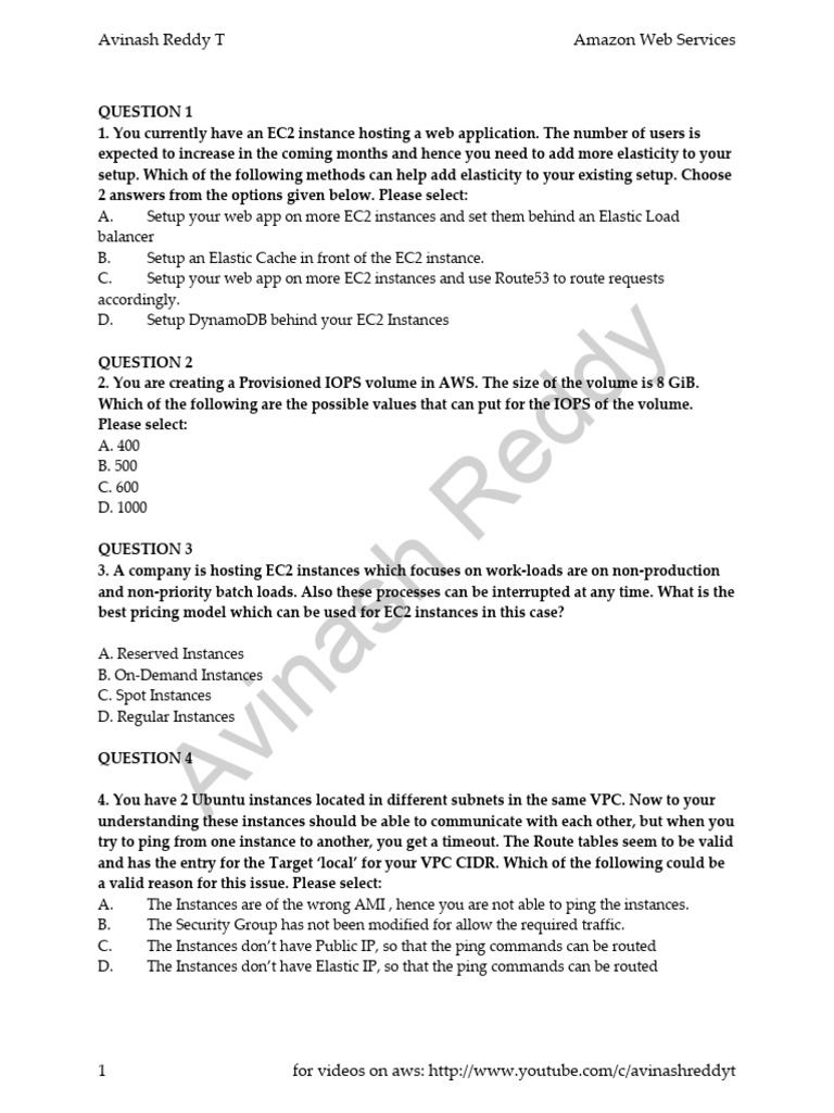 Aws Test Paper 1 | PDF | Amazon Web Services | Cyberspace