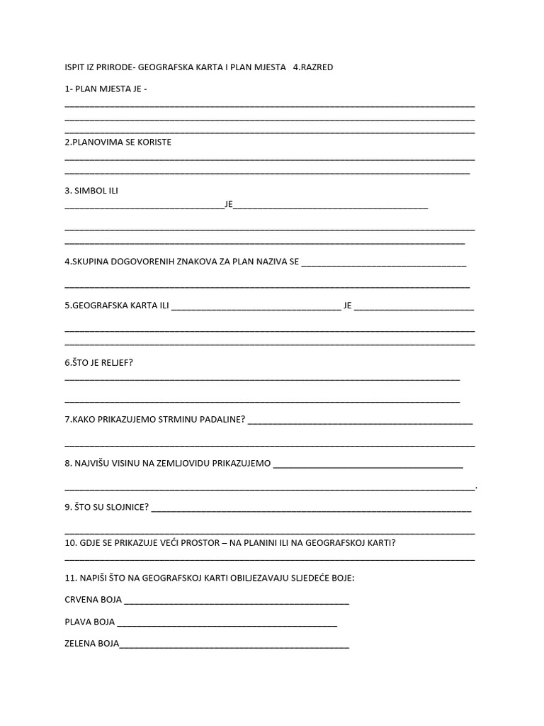 Ispit Iz Prirode | PDF