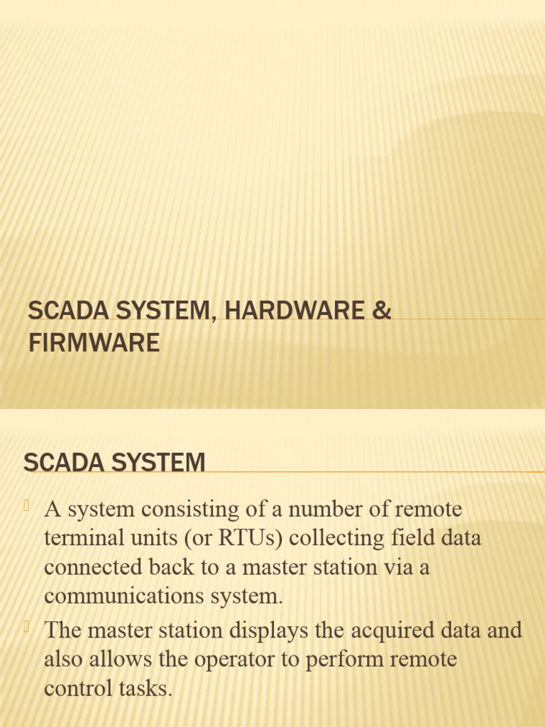 SCADA System, Hardware and Firmware | PDF | Programmable Logic Controller | Scada