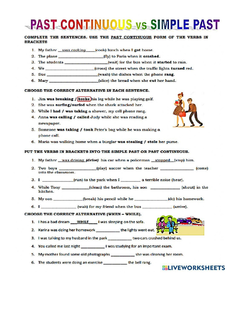 Past Simple Past Continuous | PDF