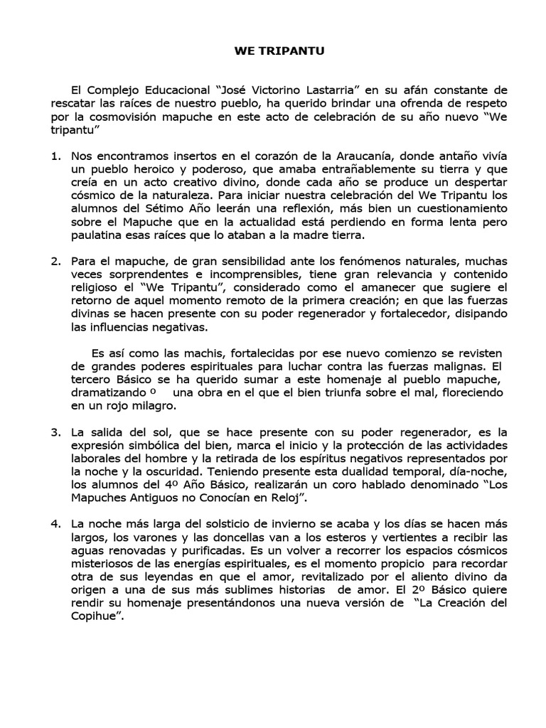 Libreto We Tripantu | PDF