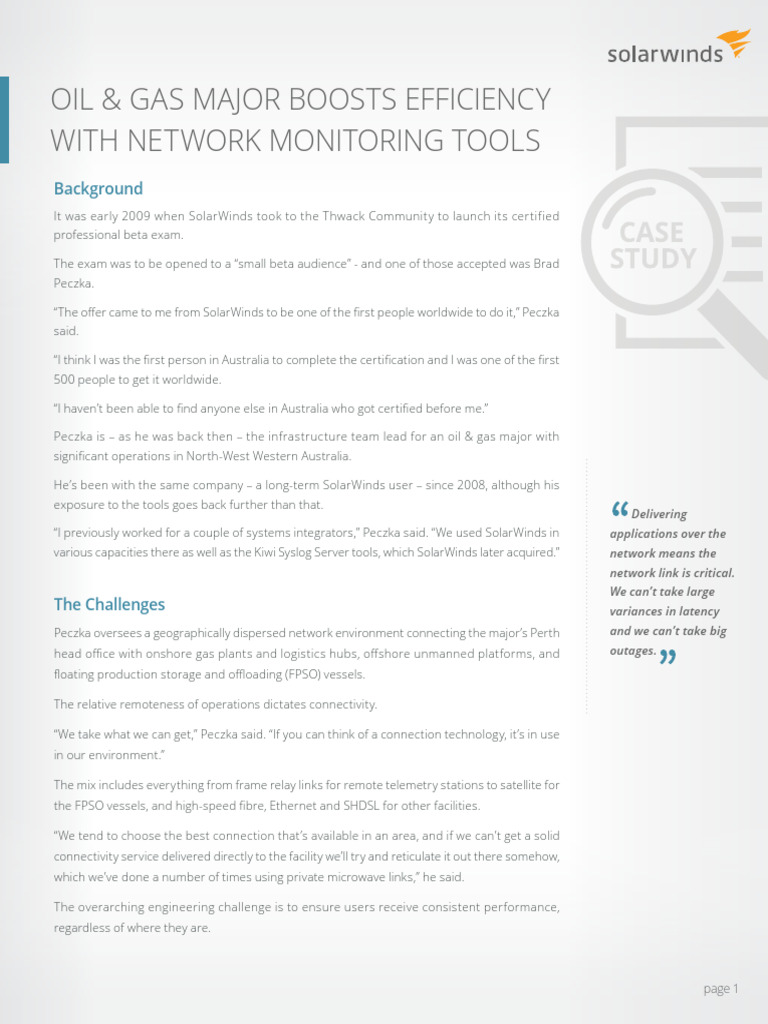 SolarWinds NetFlow Traffic Analyzer (Case Study) - Prosperon Networks ...