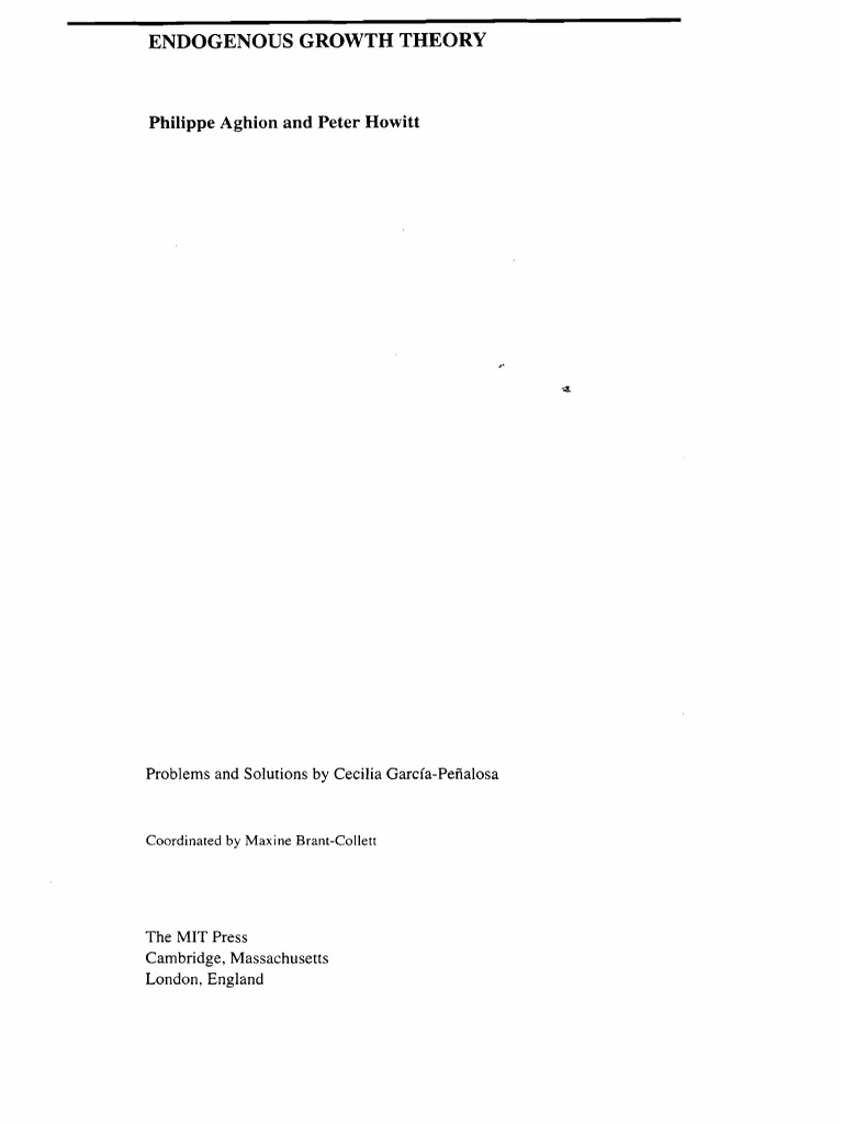 Introduction To Solow-Swan Model by Aghion & Howitt | PDF | Economic ...