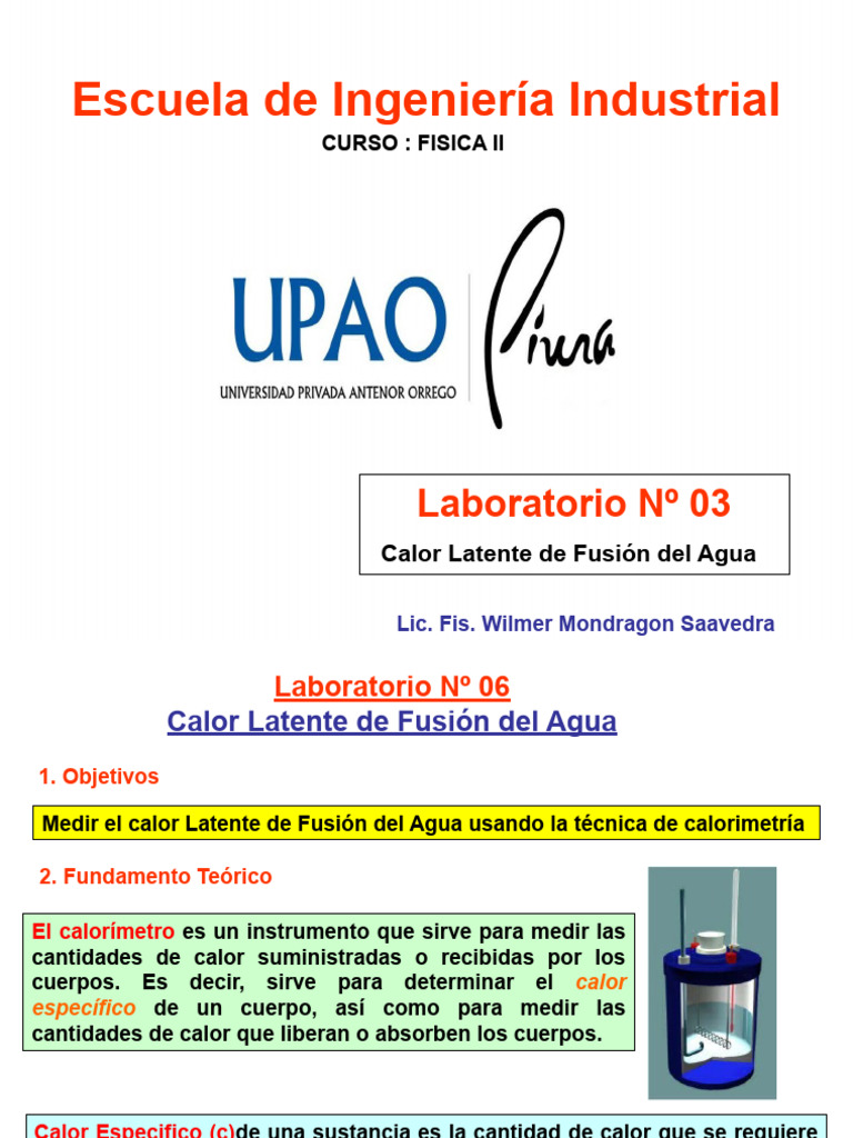 Lab Nº03-Calor Latente de Fusion Del Agua-F2-Ind.-upaO | PDF | Calor ...