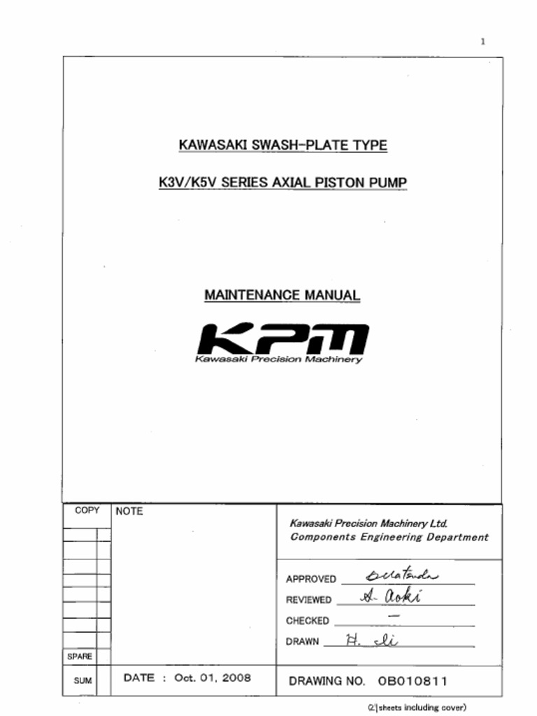 راهنمای-تعمیرات-پمپ-هیدرولیک-کاوازاکی-K3V-K5V | PDF