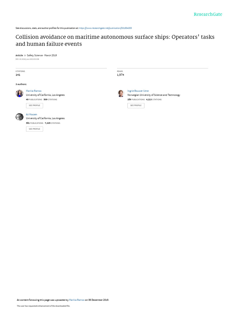 Collision Avoidance On Maritime Autonomous Surface Ships - Operators ...