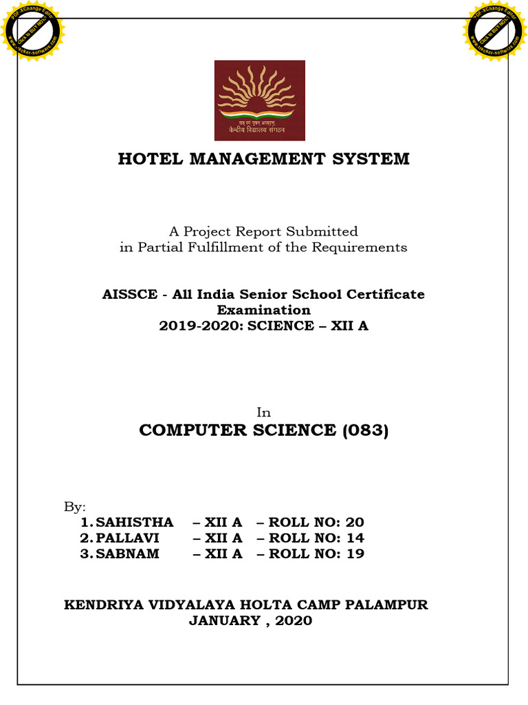 Hotel Management Report | Download Free PDF | Usability | Computer Engineering
