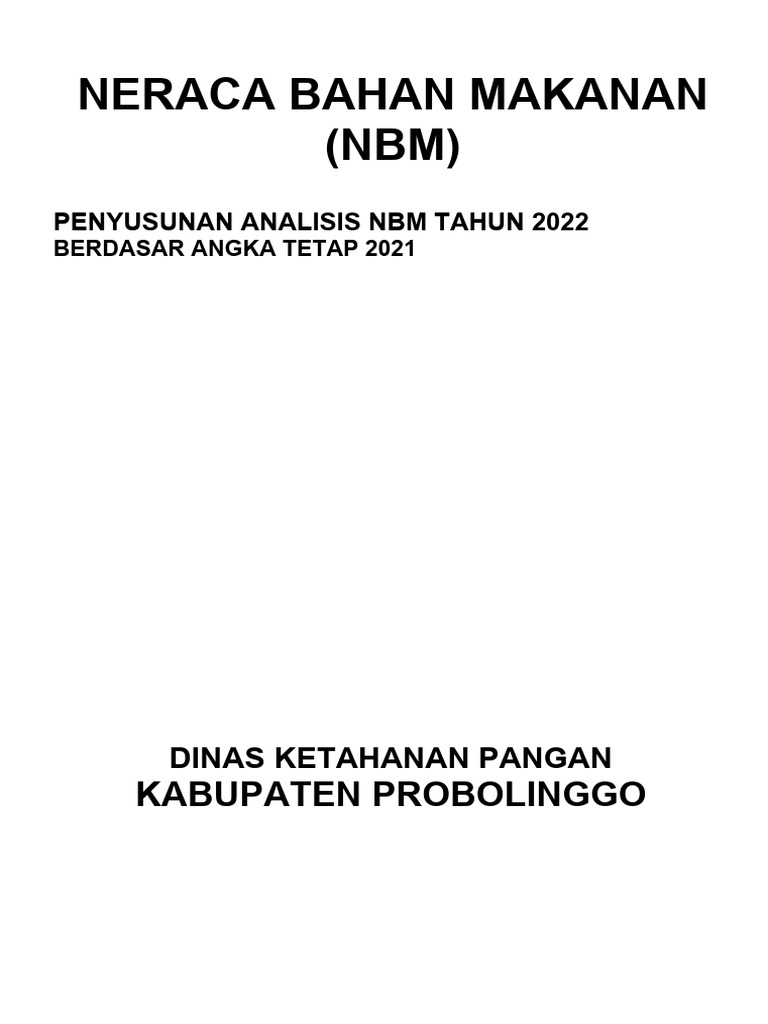 Laporan NBM Kab Probolinggo 2022 | PDF | Kesehatan Holistik
