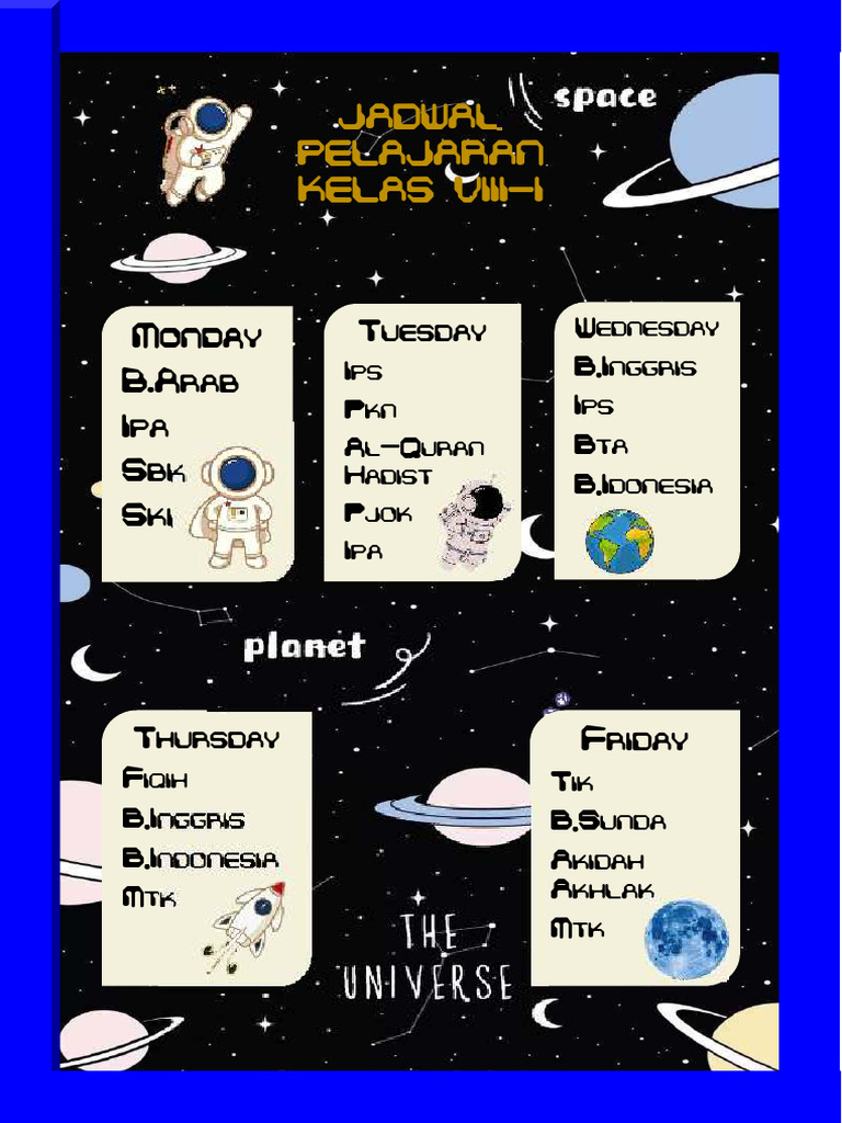 Jadwal Pelajaran 2 Astronot | PDF