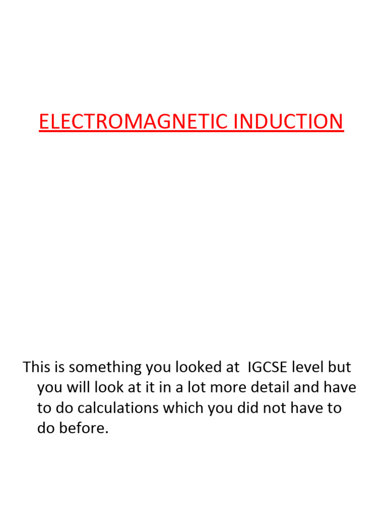Electromagnetic Induction | PDF | Electromagnetic Induction | Magnetic ...