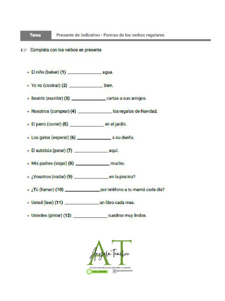 Presente Del Indicativo | PDF