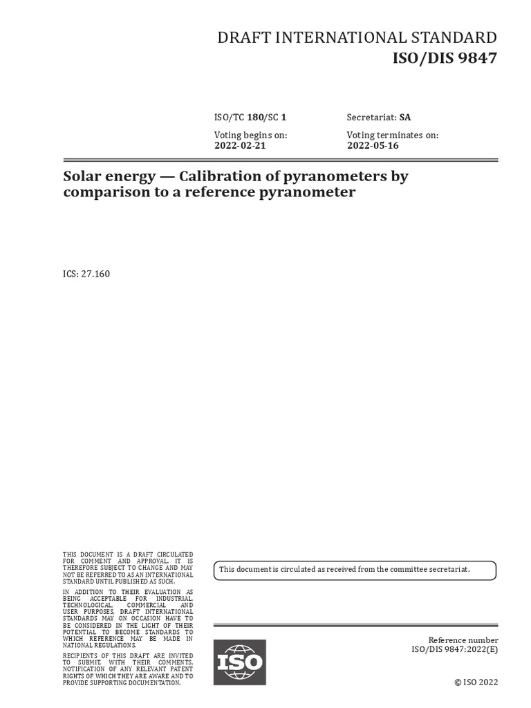Iso Dis 9847 (E) | PDF | Calibration | International Organization For Standardization