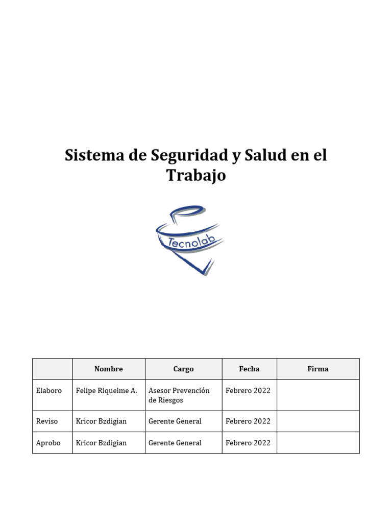 Programa de Trabajo SSGG - 2020 | PDF | Seguridad y salud ocupacional ...