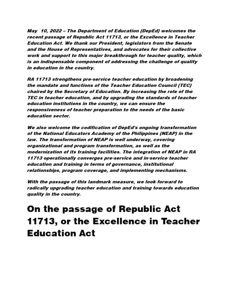 Section 11 Summary | PDF | Teachers | Teacher Education